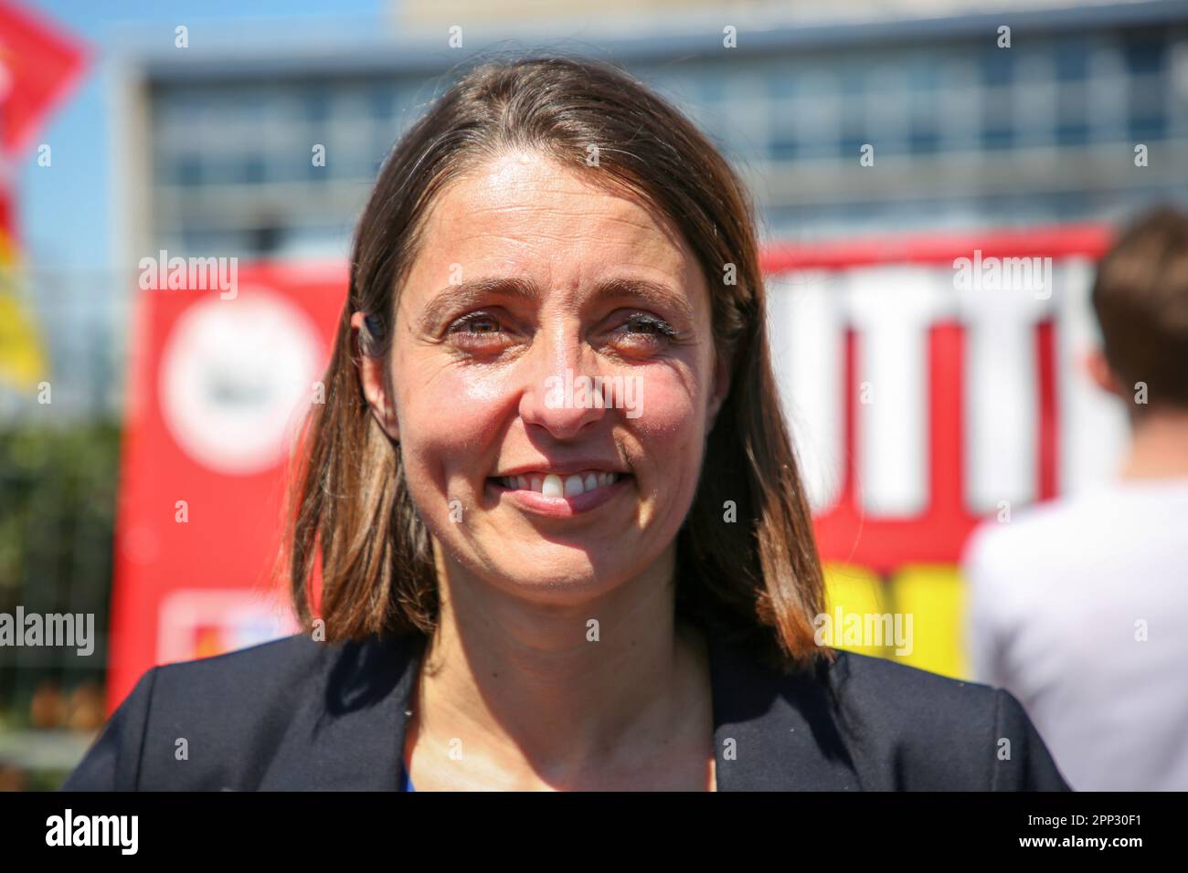 Sophie Binet, the new national secretary of the CGT (General ...
