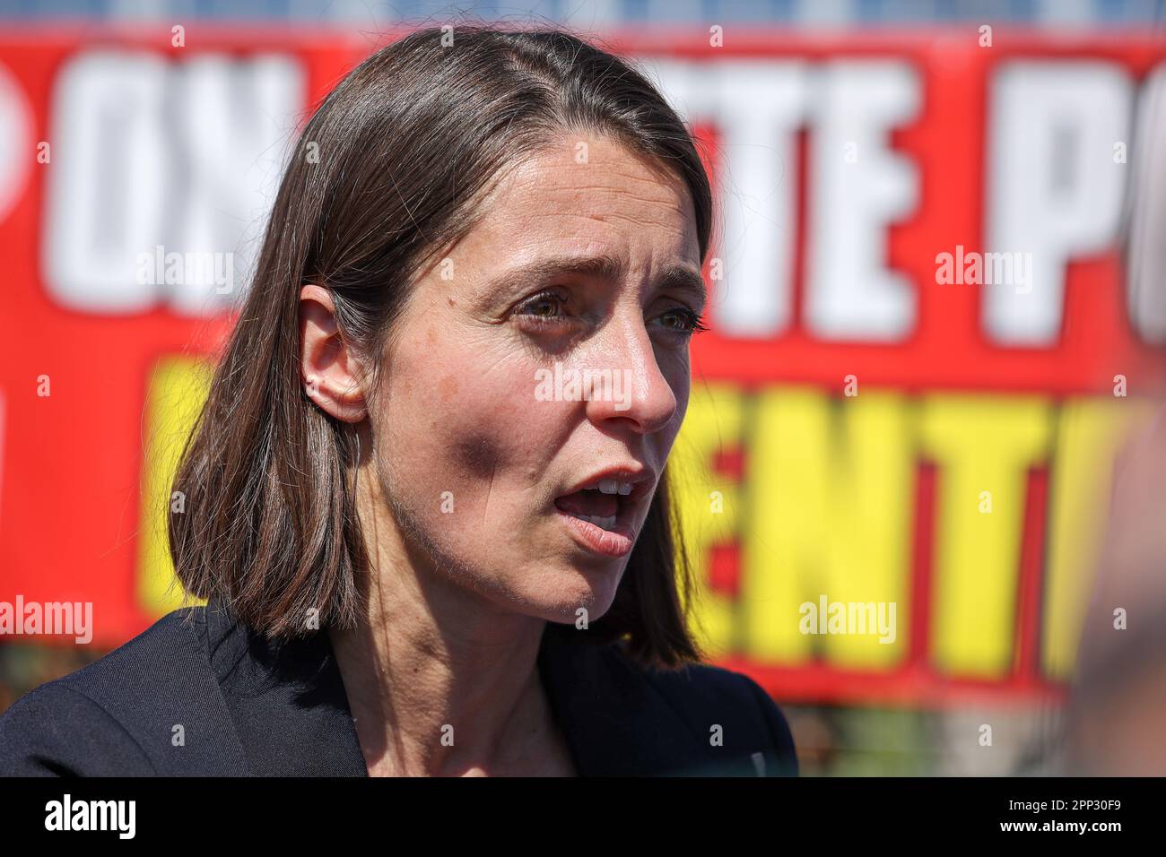 Sophie Binet, the new national secretary of the CGT (General ...