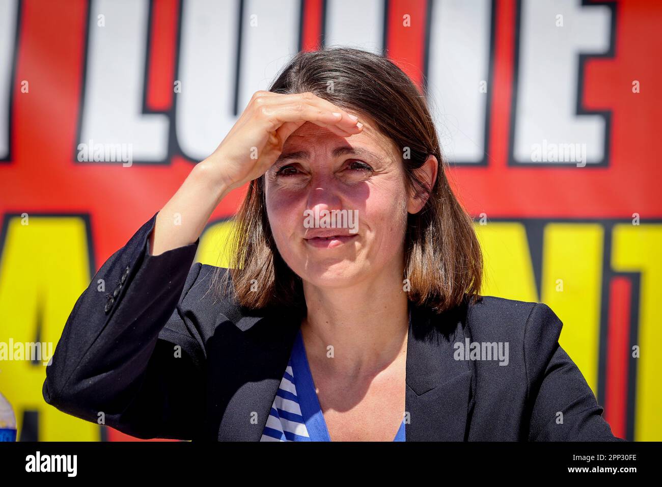 Sophie Binet, the new national secretary of the CGT (General ...