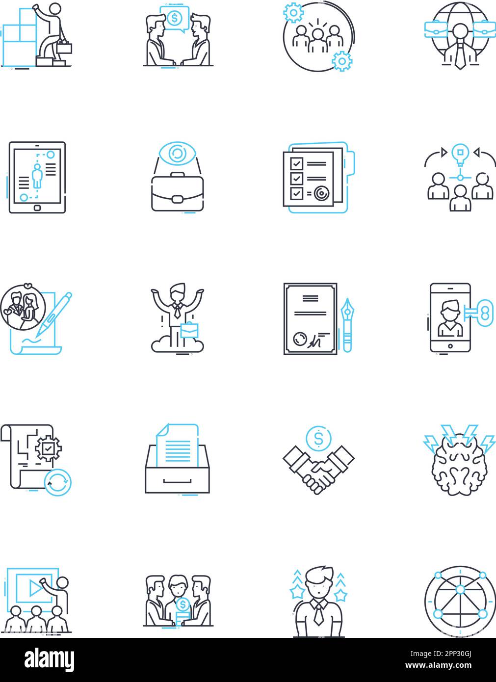 Professional conduct linear icons set. Integrity, Ethics, Hsty ...