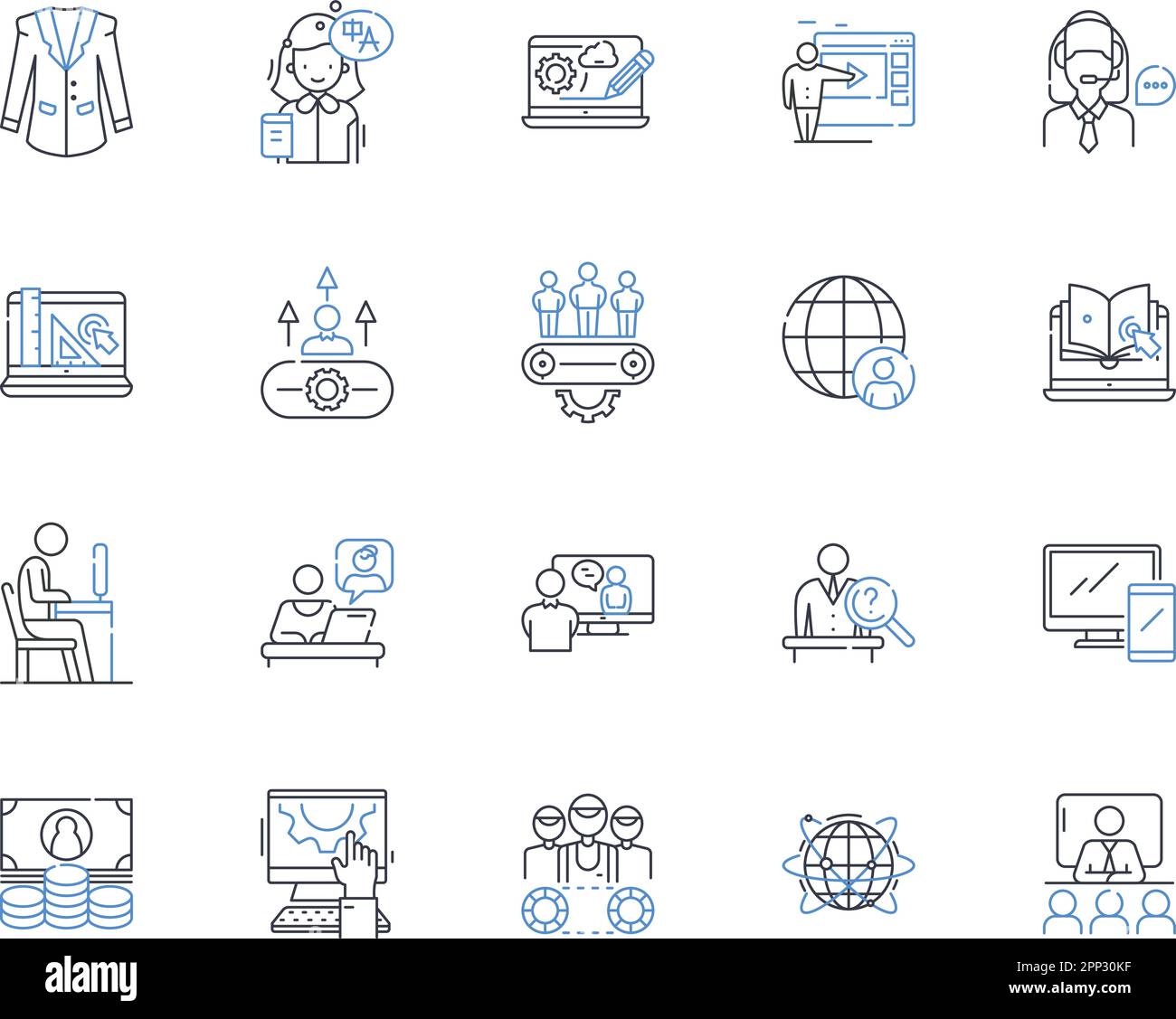 Product group line icons collection. Technology, Innovation, Efficiency ...