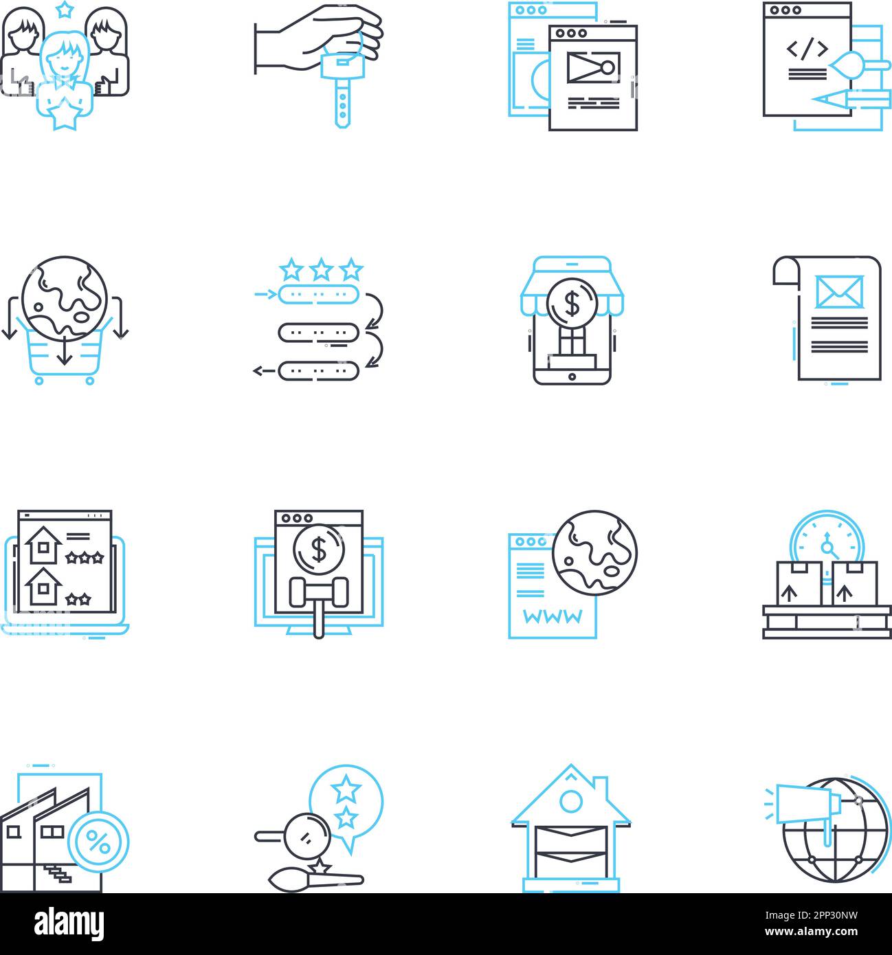 Bargain Branding Linear Icons Set Thrift Value Discount Budget Cut Price Sale Inexpensive