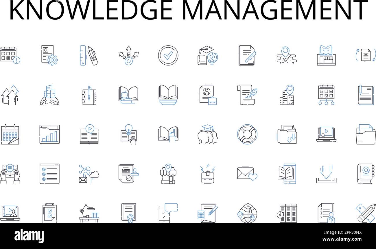 Knowledge management line icons collection. Growth, Innovation ...