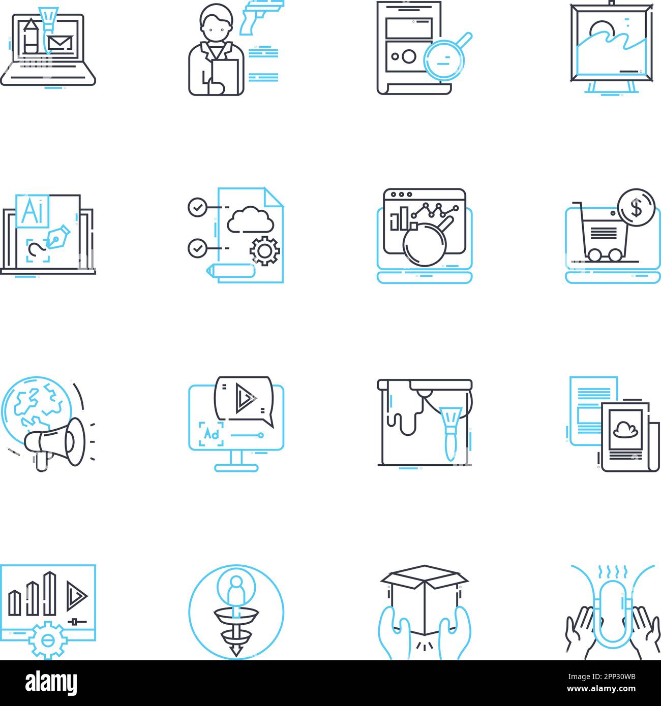 Parties and celebrations linear icons set. Festivities, Entertaining ...