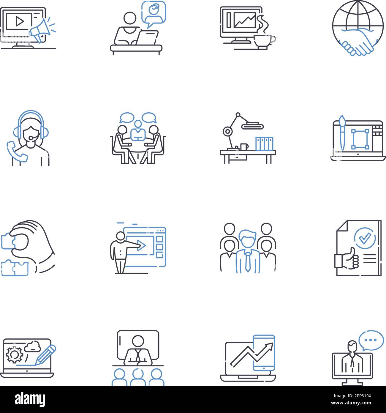 Process Line Icons Collection Workflow Procedure System Methodology Production Automation