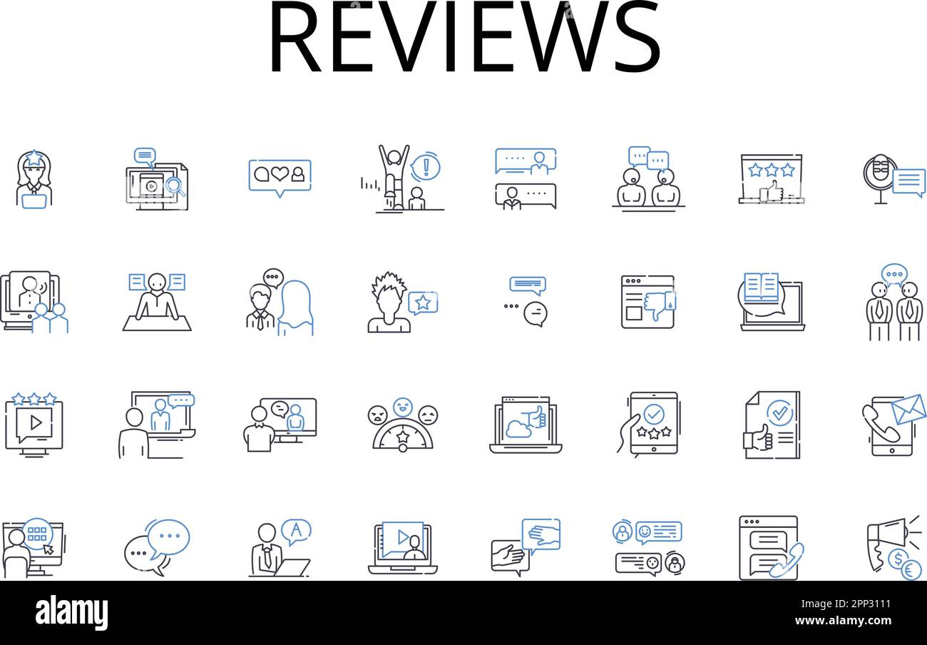 Reviews line icons collection. Feedback, Opinions, Assessments ...