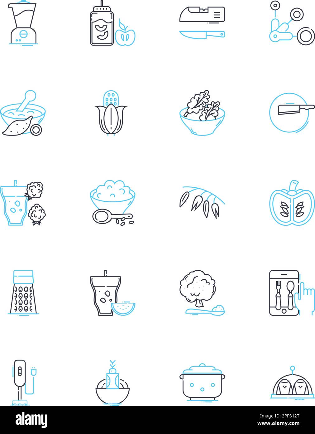 Culinary arts linear icons set. Gastronomy, Cuisine, Appetizer, Entree ...