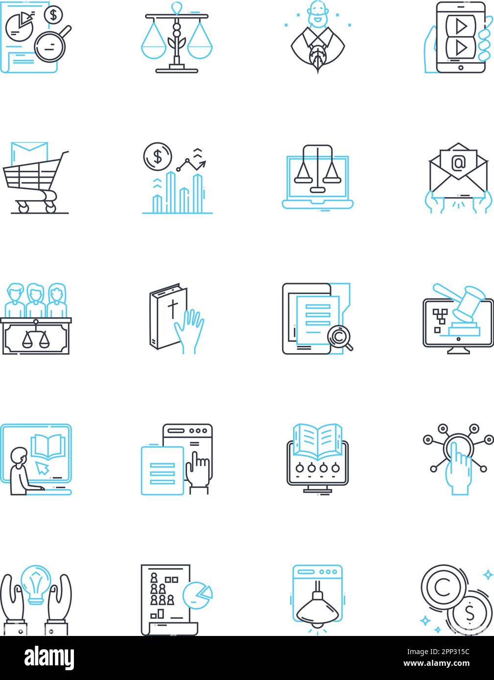 Trademark infringement linear icons set. Trademark, Infringement, Legal ...