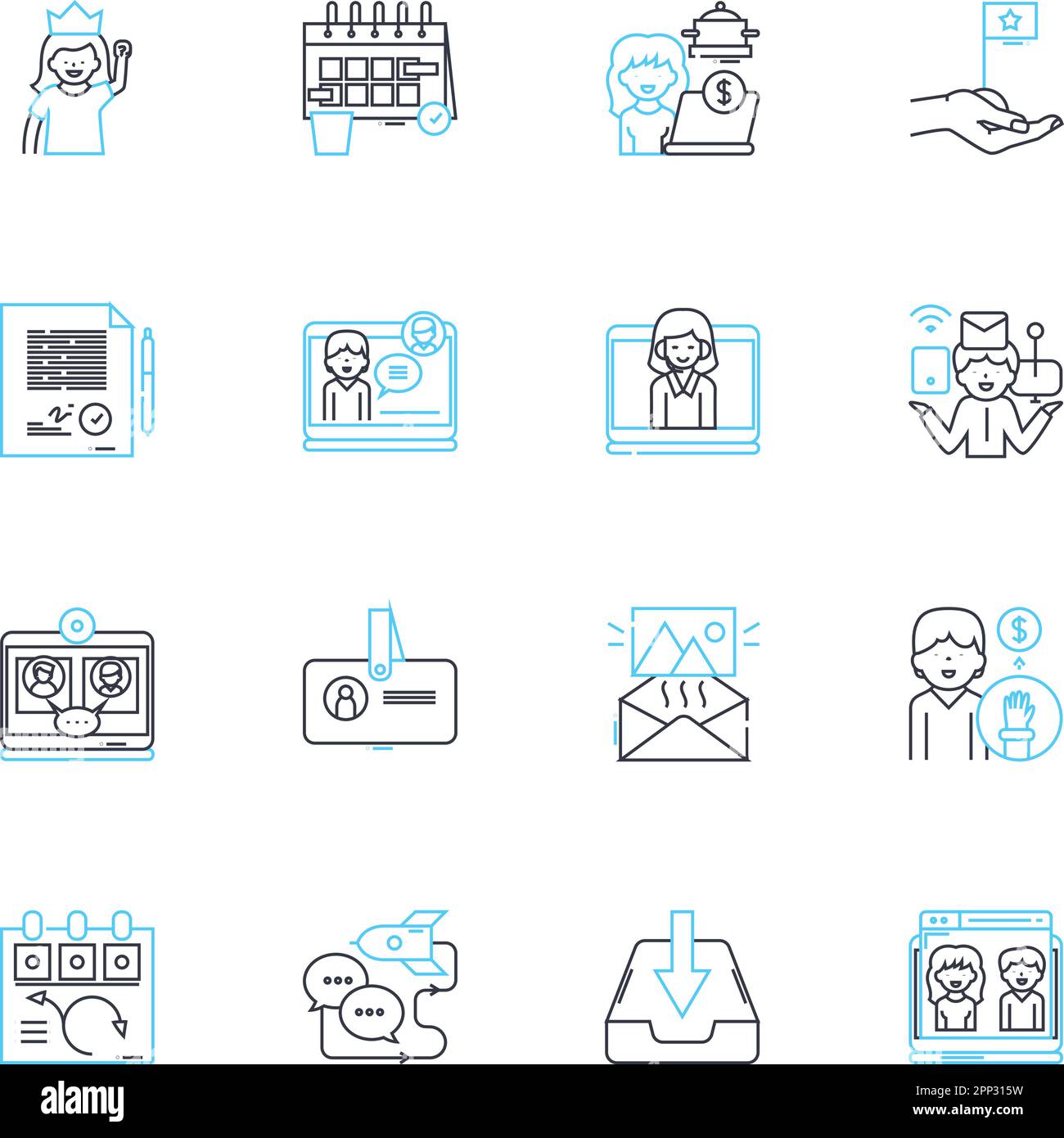 Business linear icons set. Profit, Revenue, Growth, Marketing, Branding ...