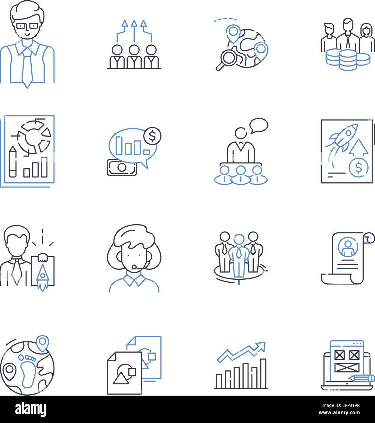 Research Team Line Icons Collection Collaboration Innovation Dedication Exploration