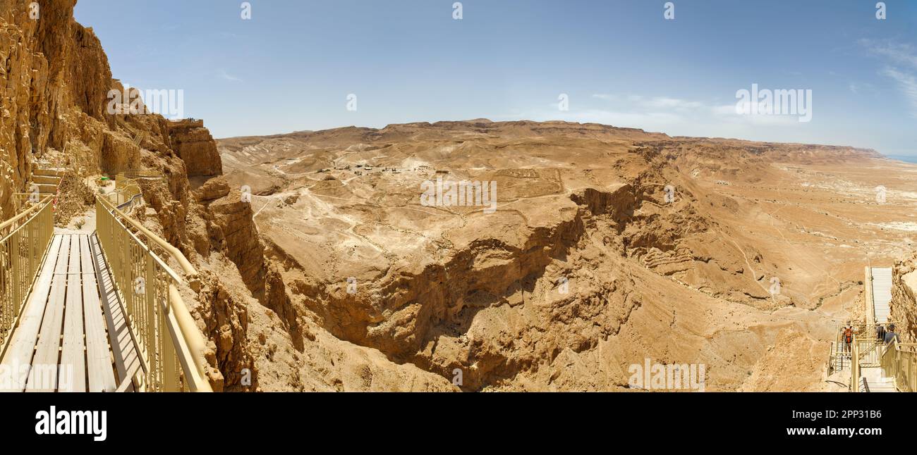 Masada fortified palace ruins in southern Judean Desert in Israel Stock ...