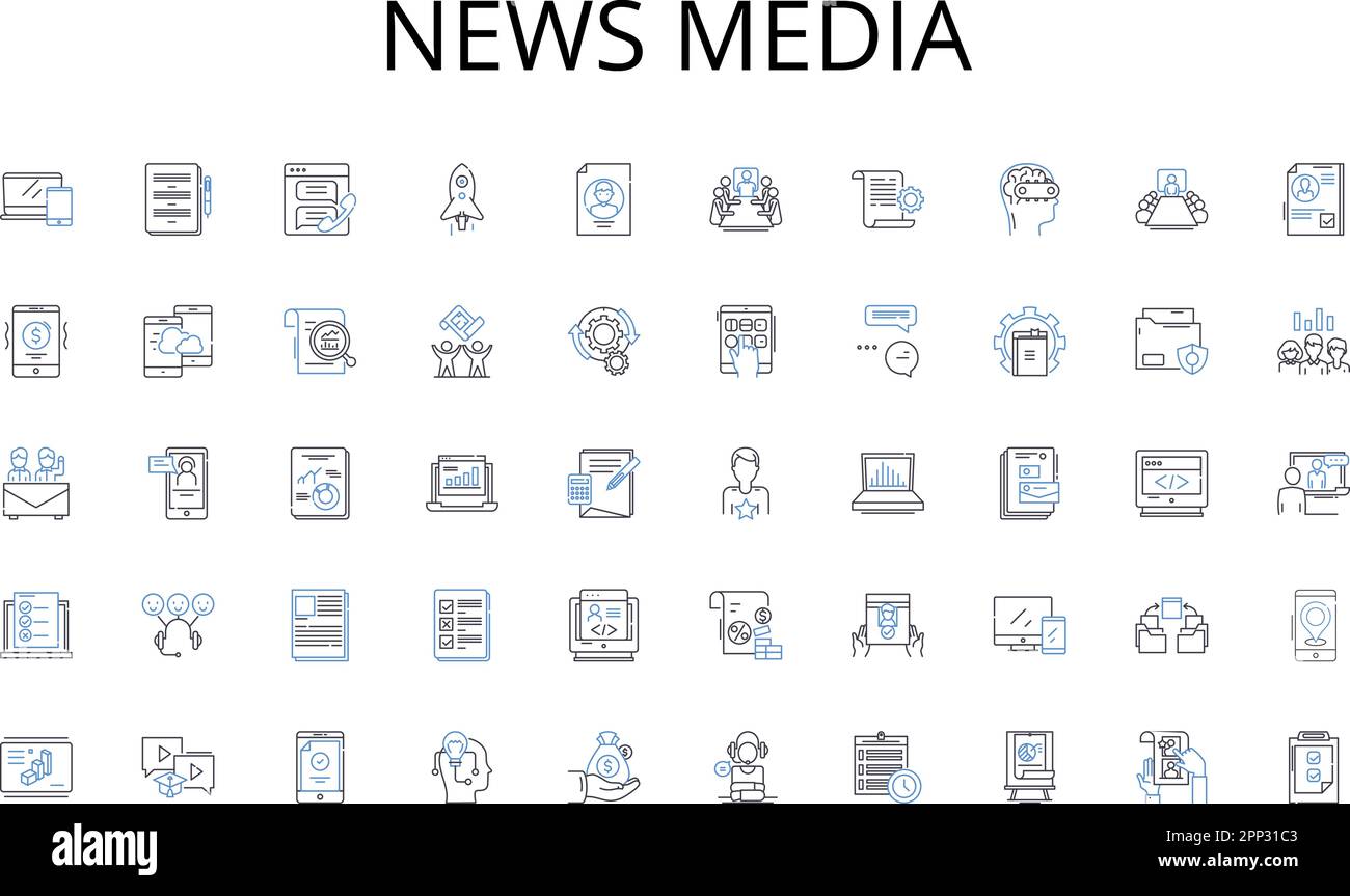 news media line icons collection. Practice, Refinement, Enhancement ...