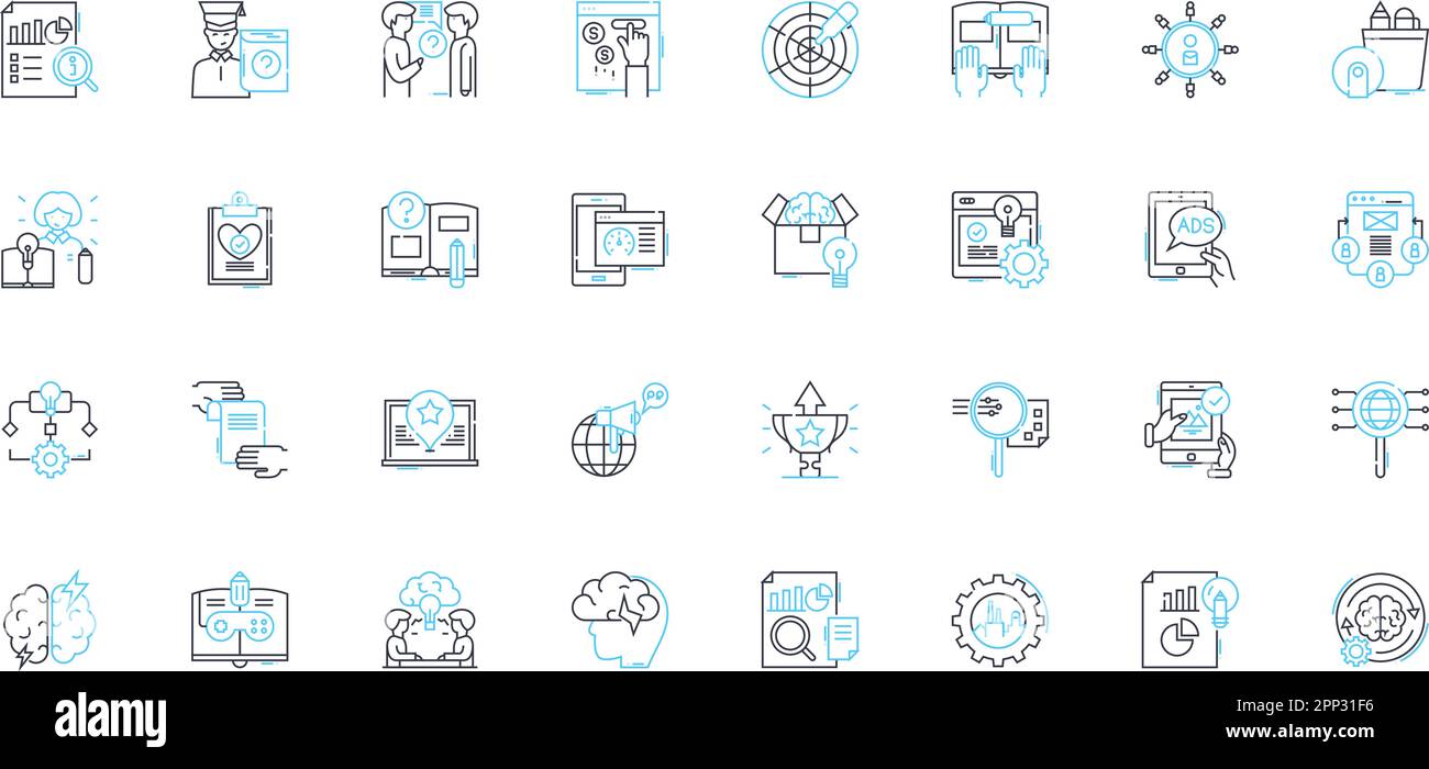 Mental snaps linear icons set. Memories, Emotions, Triggers, Thoughts ...