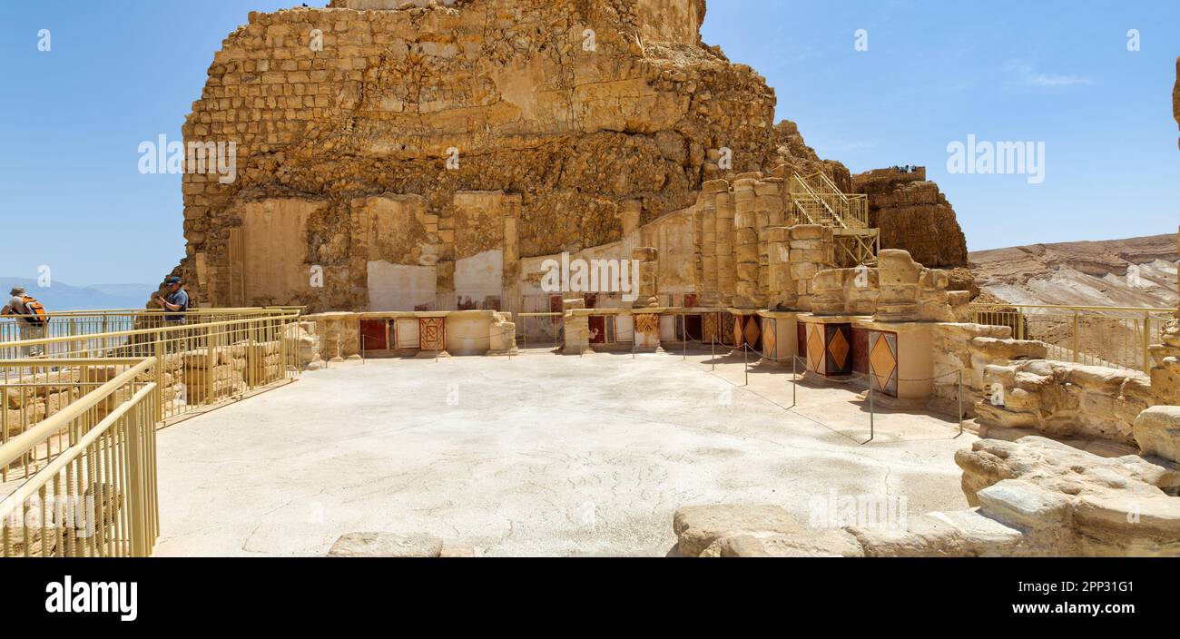 Masada fortified palace ruins in southern Judean Desert in Israel Stock ...