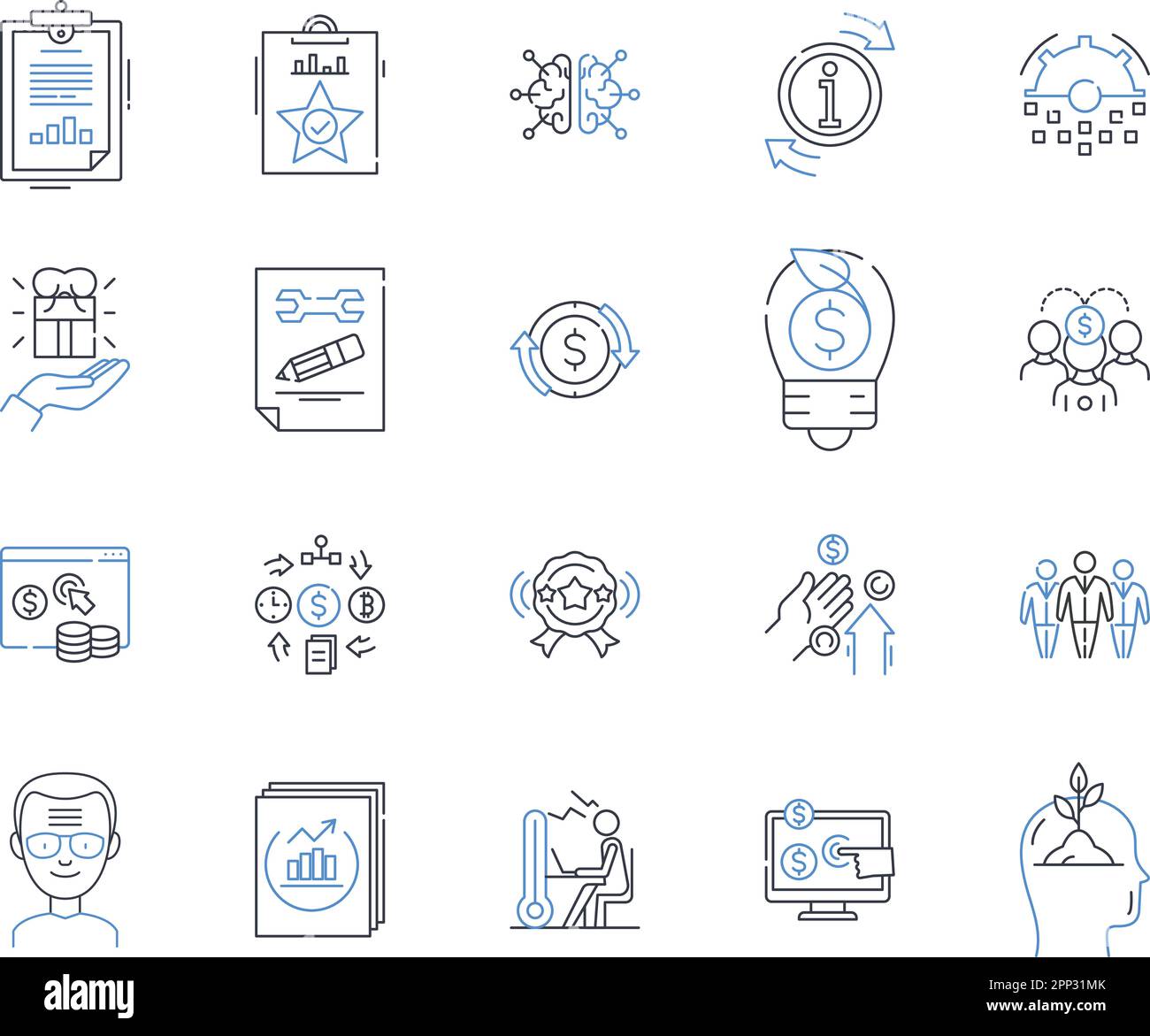 My management line icons collection. Strategy, Leadership, Innovation ...