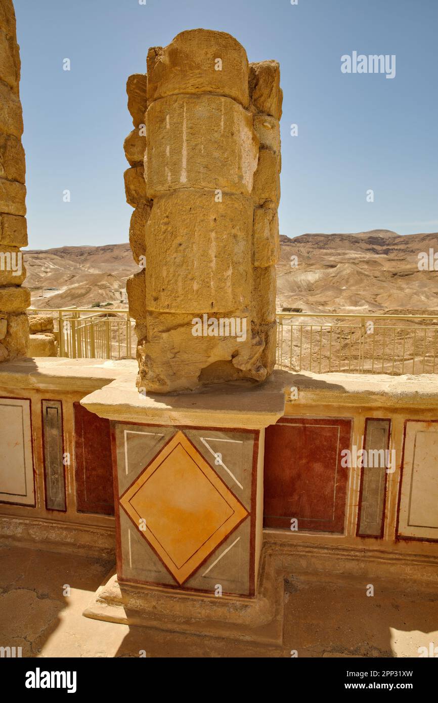 Masada fortified palace ruins in southern Judean Desert in Israel Stock ...
