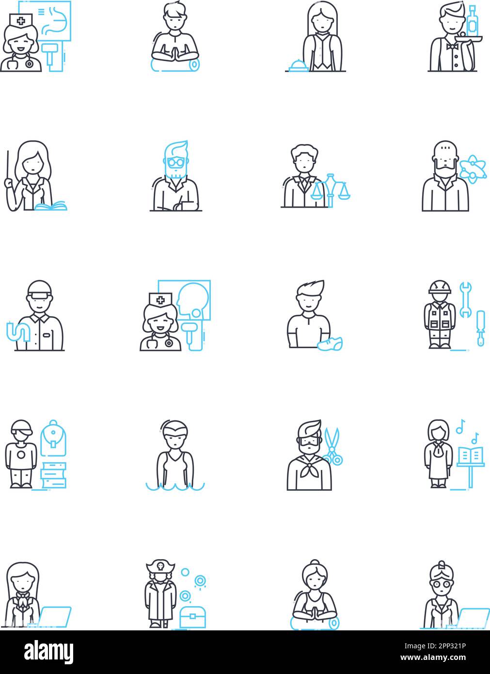 Artistry linear icons set. Creativity, Talent, Expression, Imagination ...