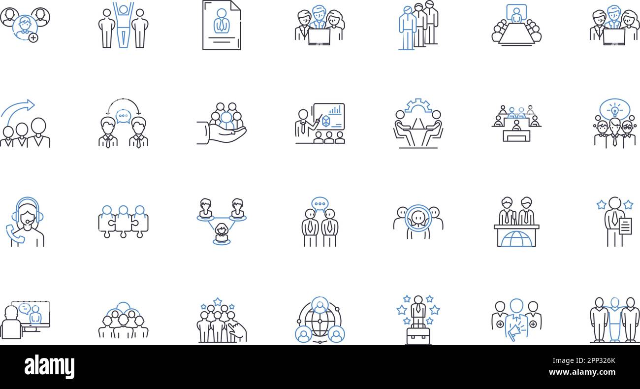 Top-level management line icons collection. Leadership, Strategy ...