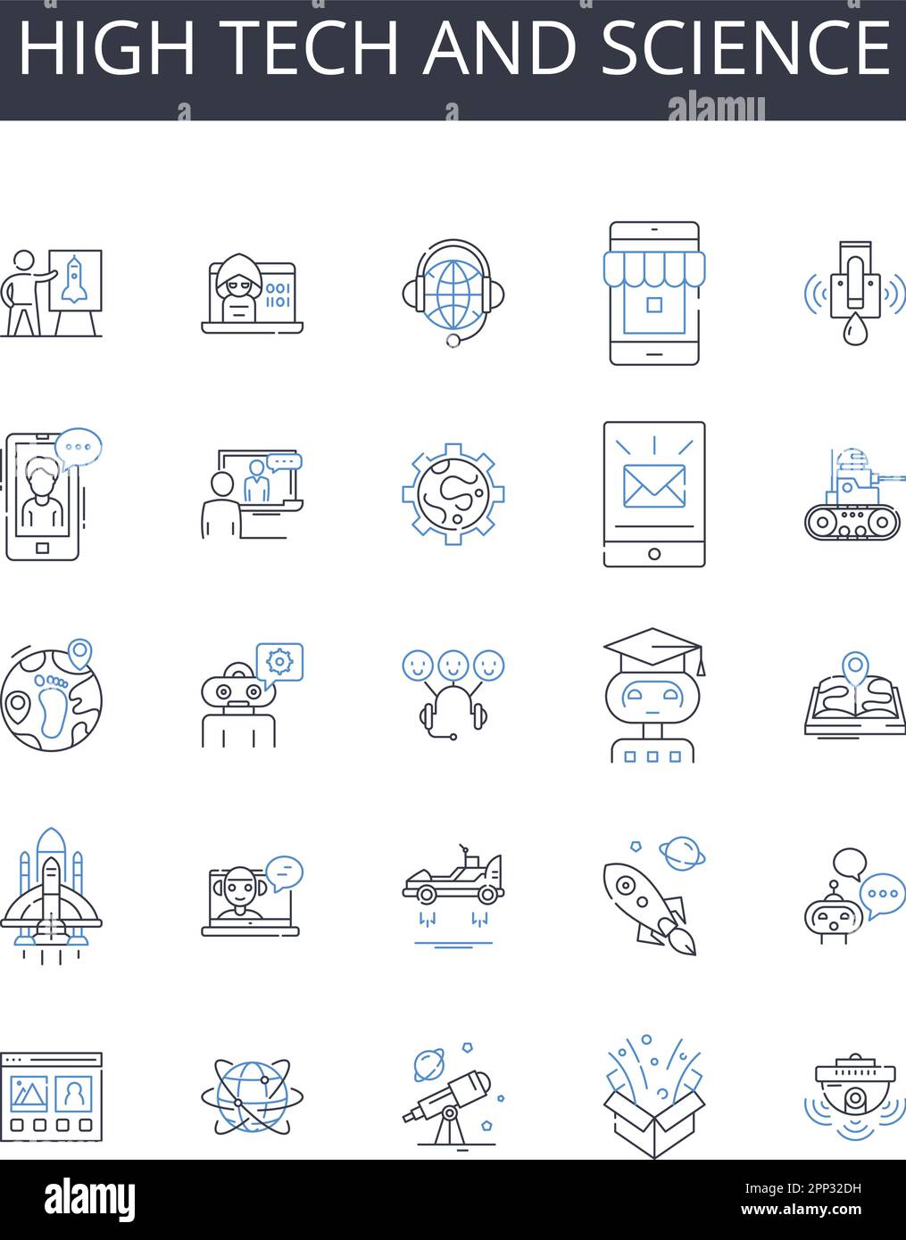 High tech and science line icons collection. Experience, Expertise ...
