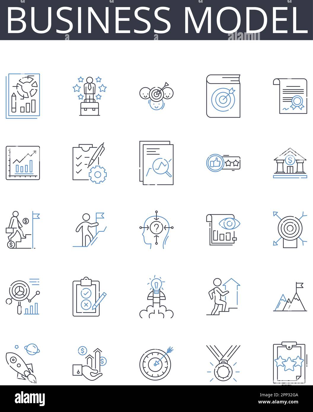 Business Model line icons collection. Sales Strategy, Marketing Plan ...