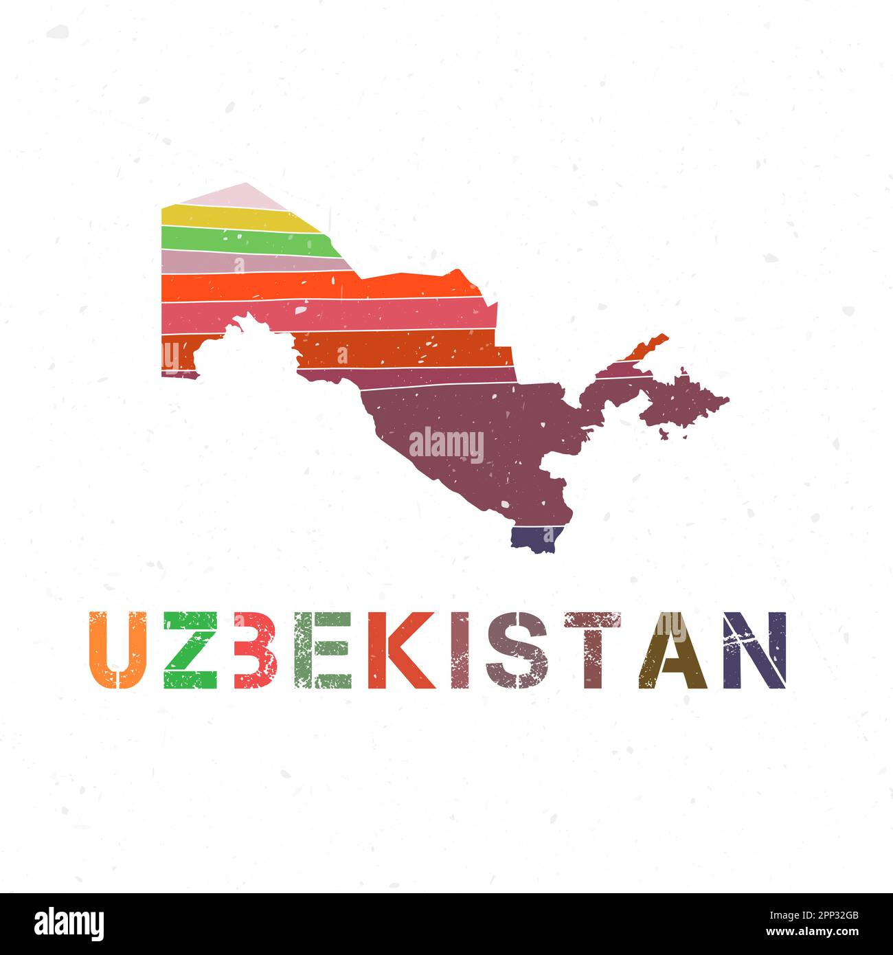 Uzbekistan map design. Shape of the country with beautiful geometric ...