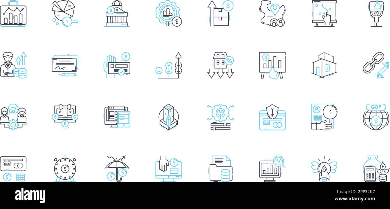 Free enterprise linear icons set. Capitalism, Competition, Innovation ...