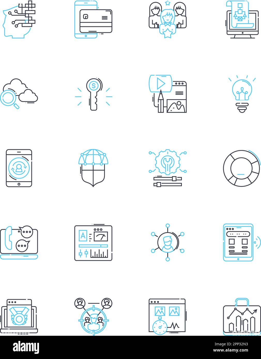 Web Optimization Linear Icons Set Search Ranking Traffic Algorithm Metadata Optimization