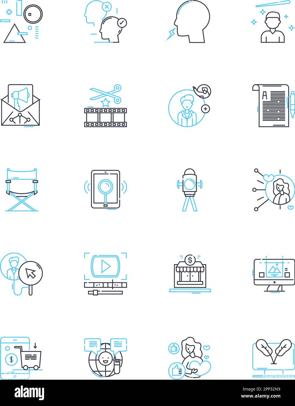 Current trends linear icons set. Sustainability, Diversity, Technology ...