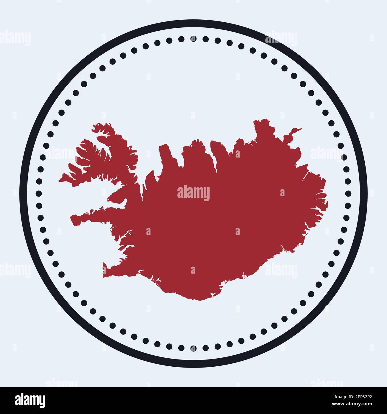 Iceland round stamp. Round logo with country map and title. Stylish ...