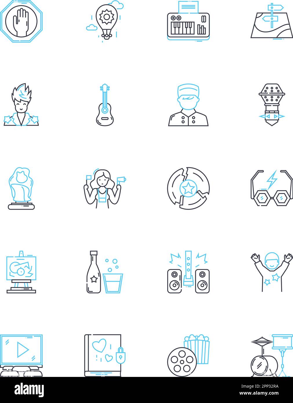 Urban adventure linear icons set. Exploration, Discovery, Excitement ...