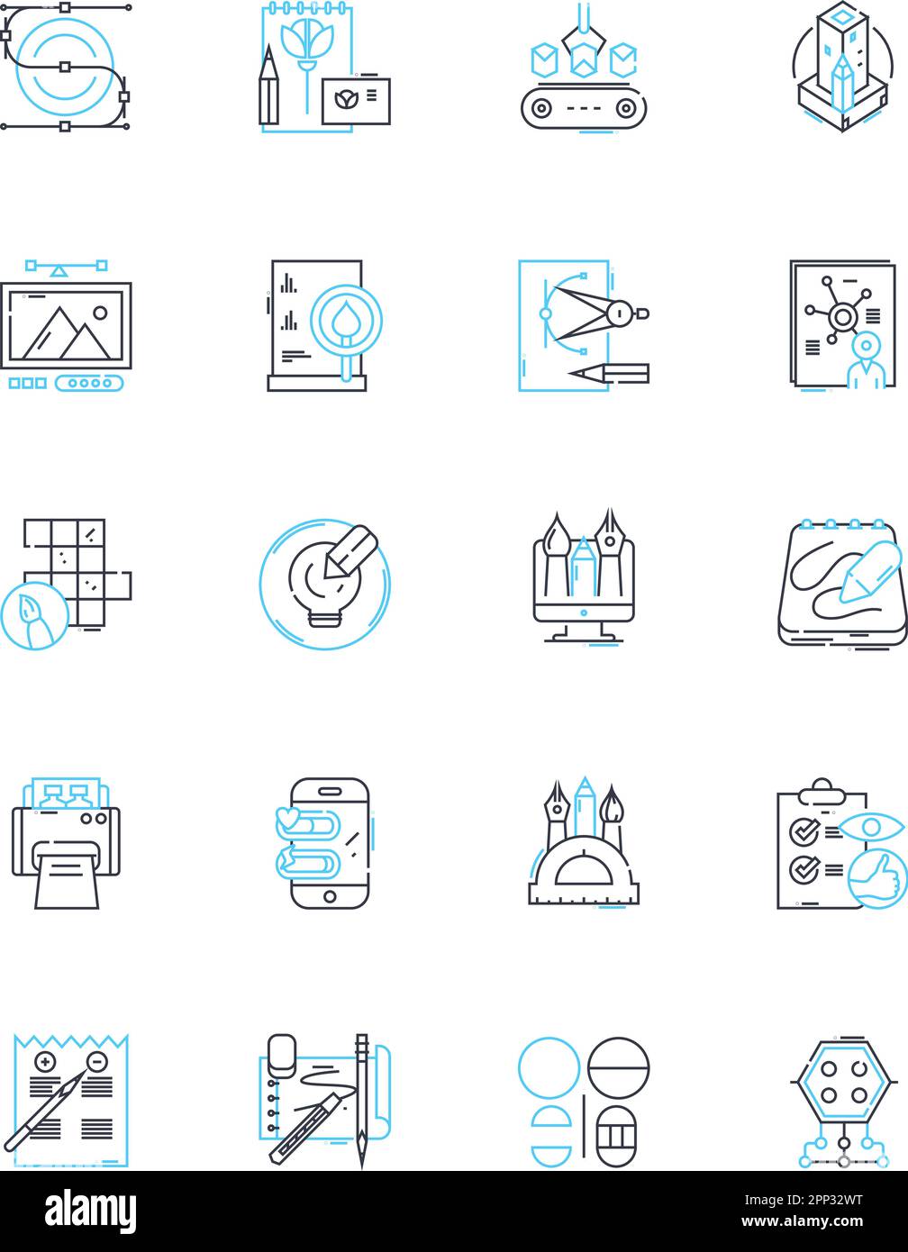 Headquarters compound linear icons set. Command, Barracks, Garrison ...