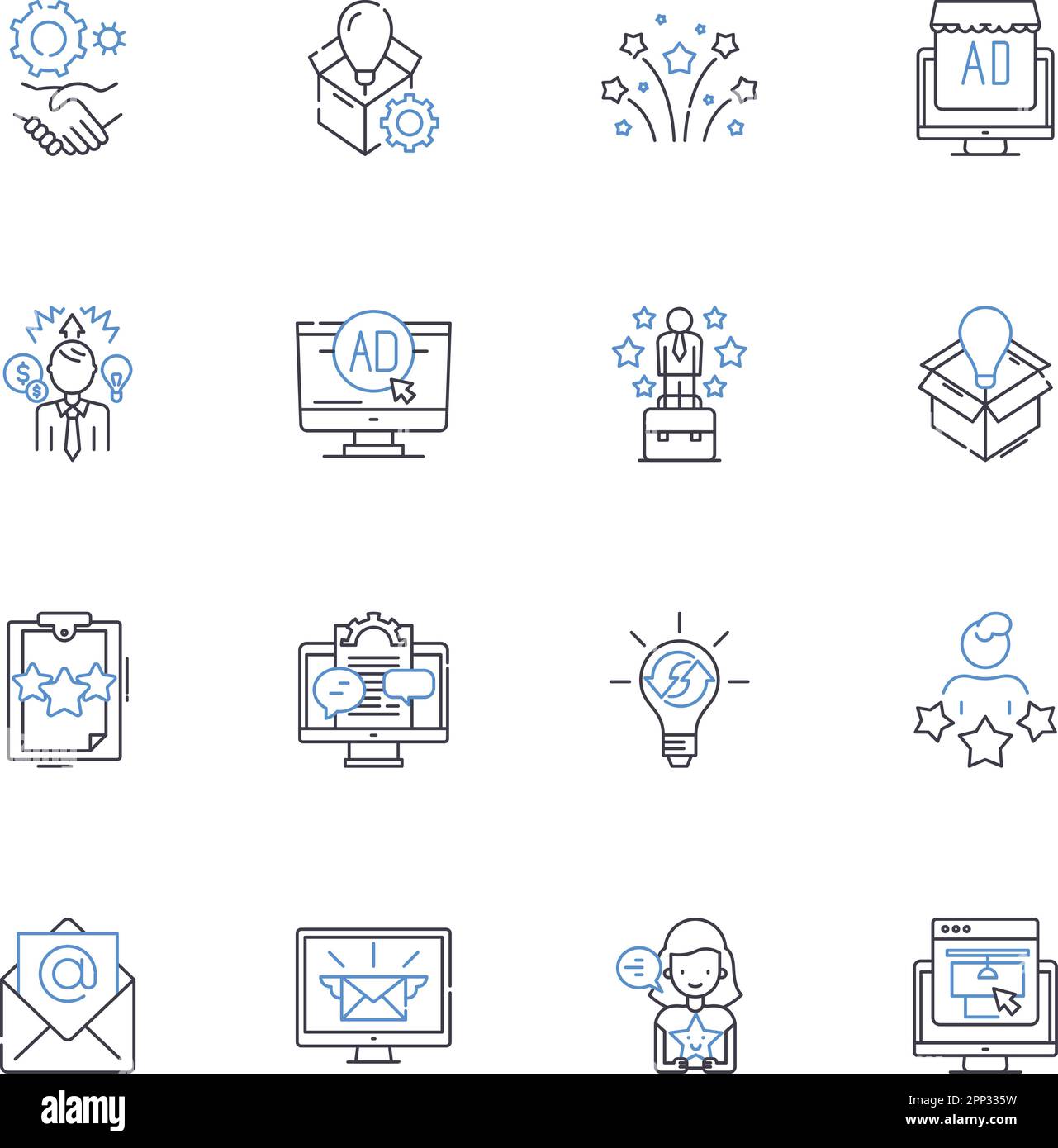 Assorting Outline Icons Collection Sorting Organizing Classifying Grouping Arranging