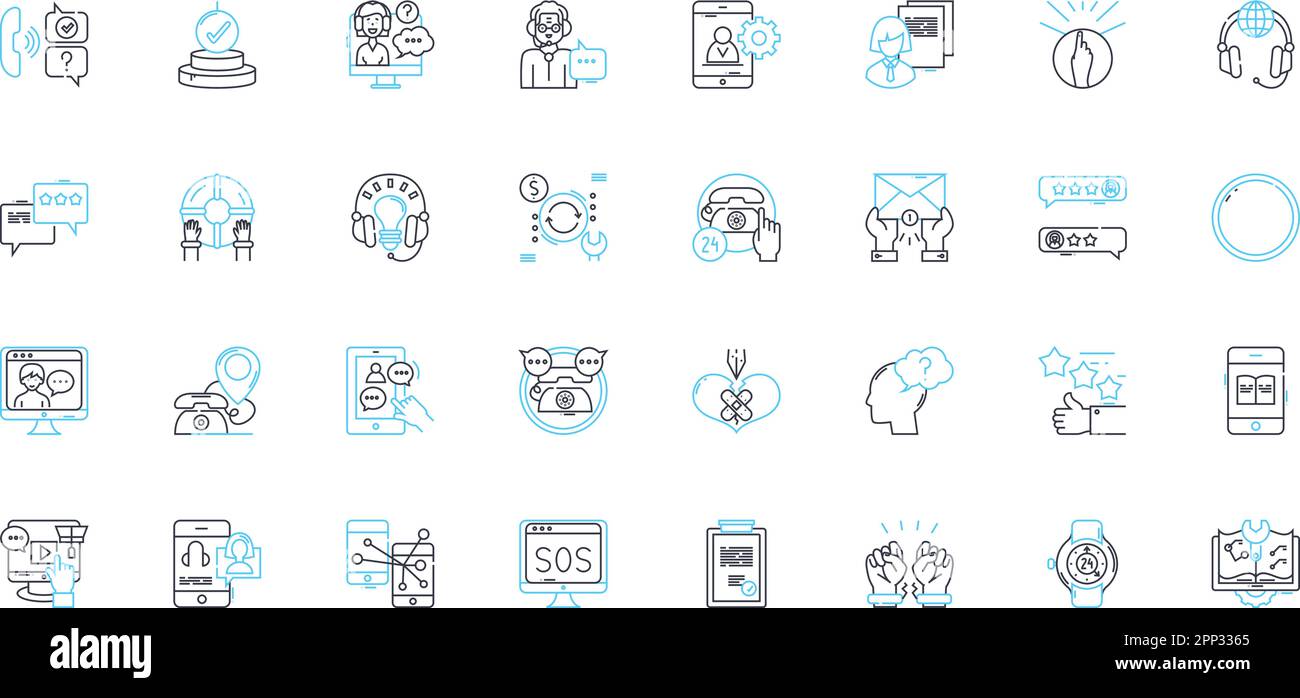 Help center linear icons set. Support, Assistance, Troubleshooting ... Help center linear icons set. Support, Assistance, Troubleshooting ...