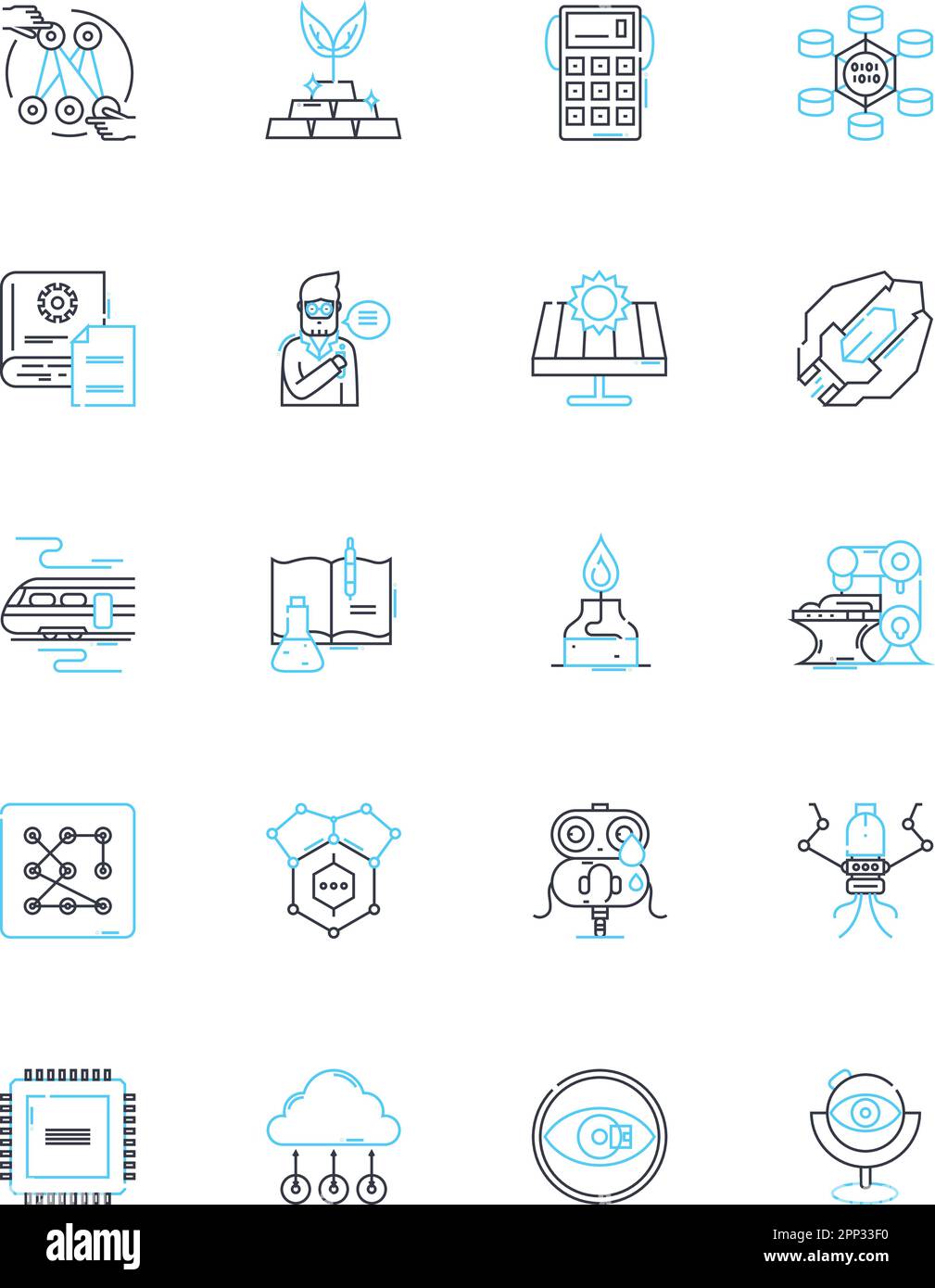 Intelligent automation linear icons set. Efficiency, Productivity ... Intelligent automation linear icons set. Efficiency, Productivity ...