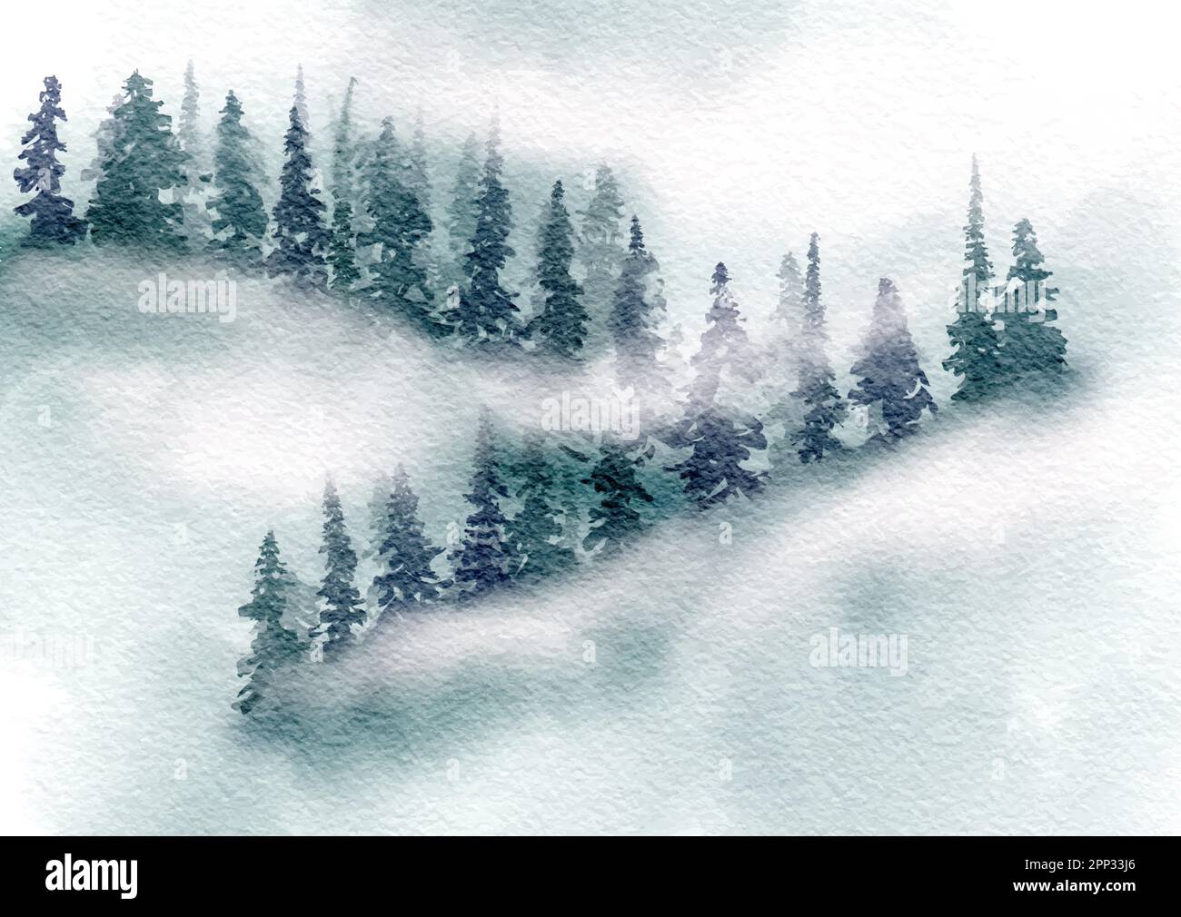 Hand painted Japanese themed tree watercolour landscape Stock Vector ...