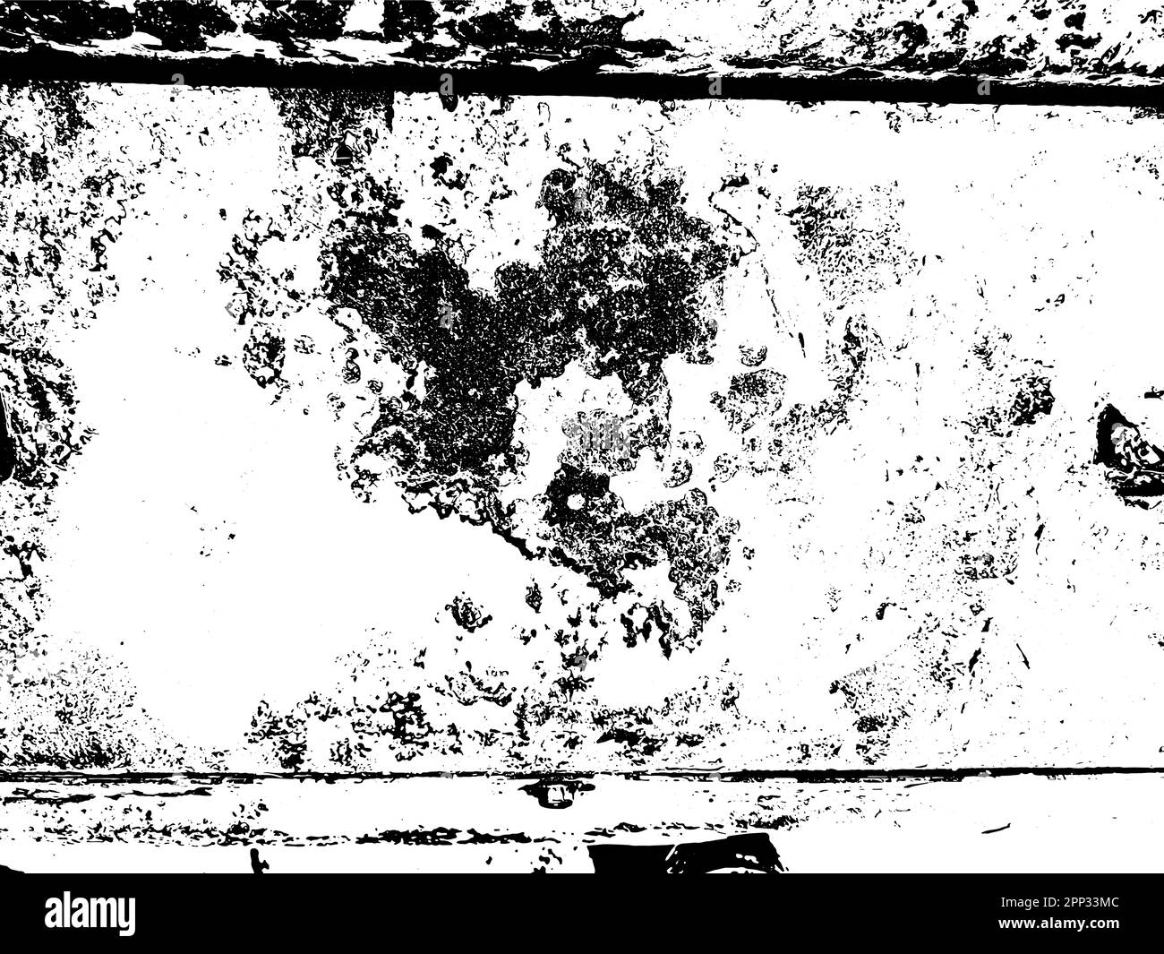 Rusty grunge texture. Aggressive damaged surface. Black white ...