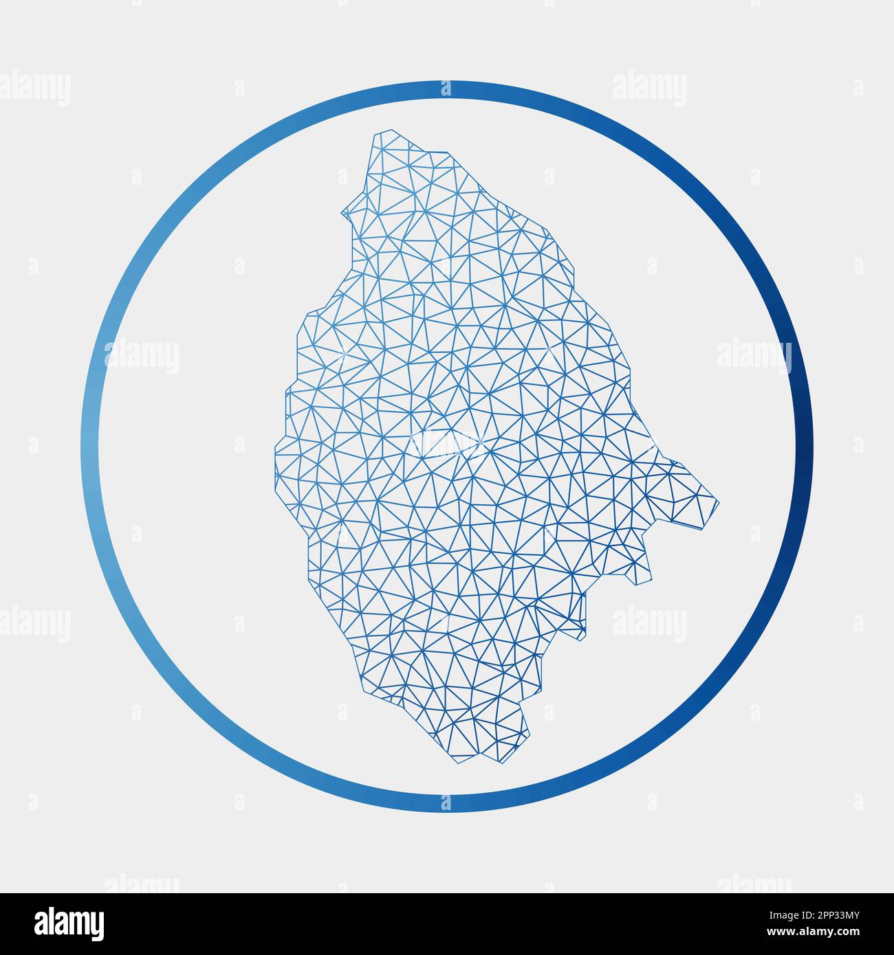 La Digue icon. Network map of the island. Round La Digue sign with ...