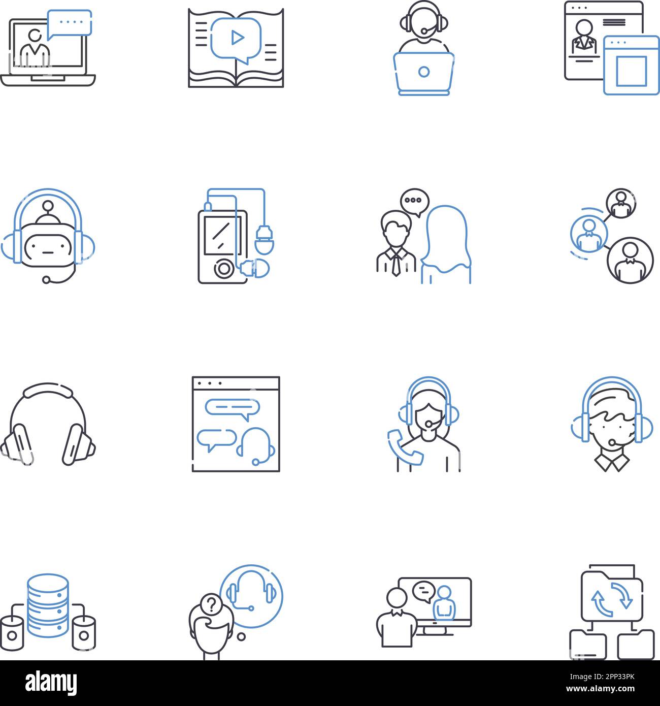 Speaker line icons collection. Volume, Quality, Sound, Wireless ...