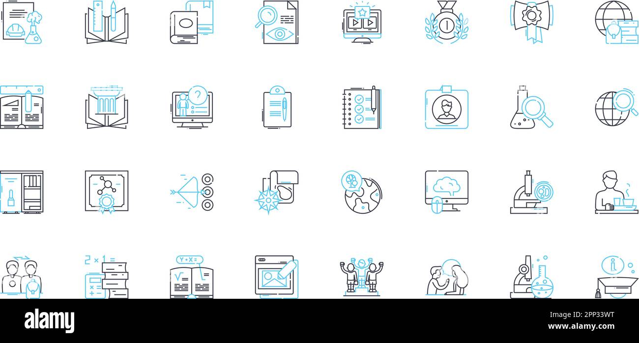 Technical Skills Linear Icons Set Coding Engineering Programming Development Designing