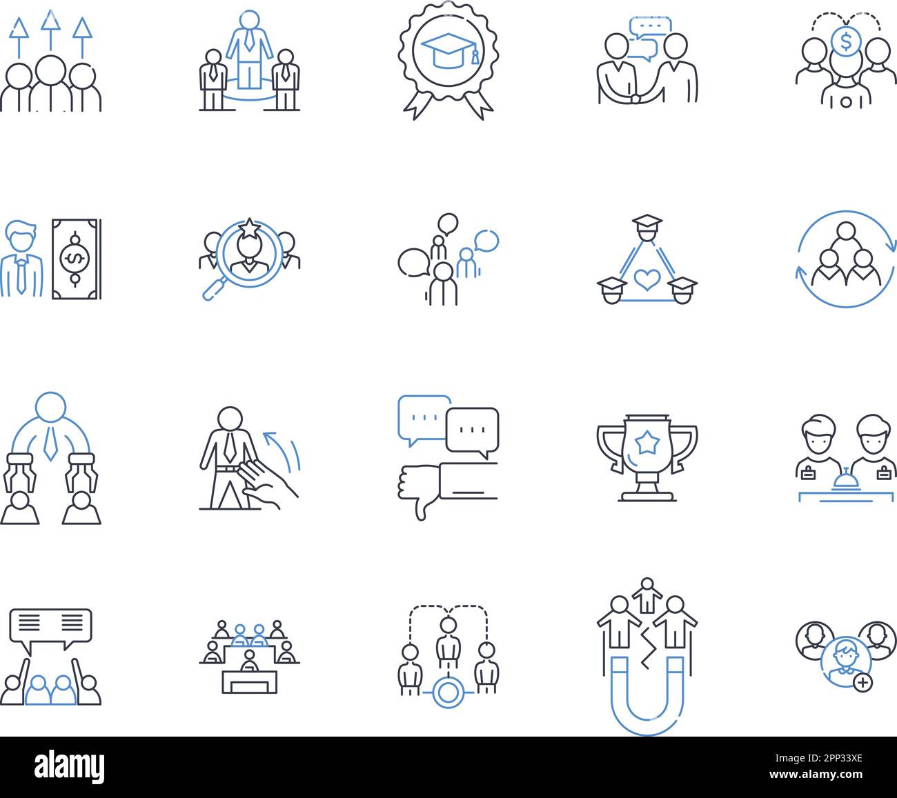 Job search line icons collection. Opportunities, Listings, Applications ...