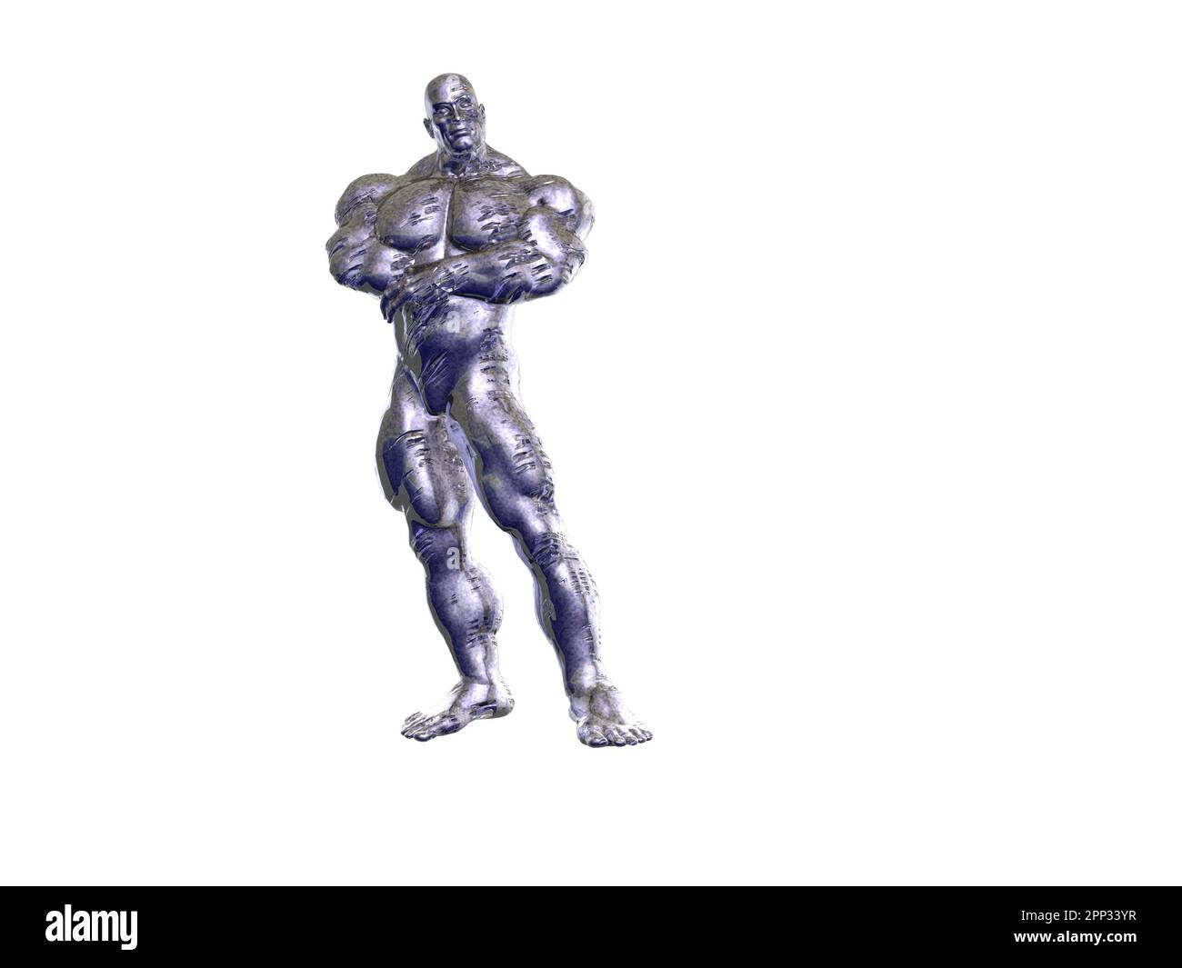 Heavily muscles metallic hercules isolated over white Stock Photo - Alamy