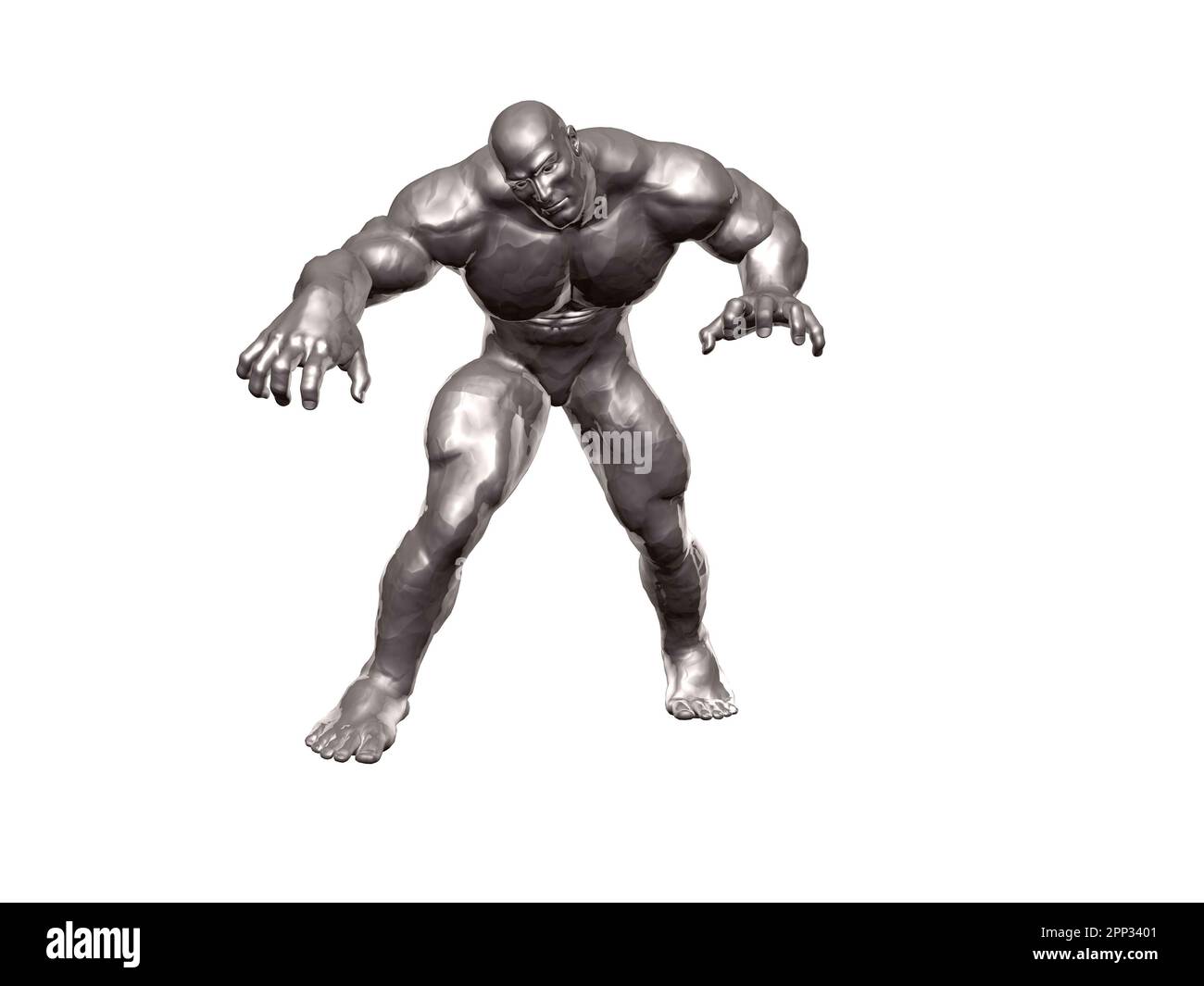 Heavily muscles metallic hercules isolated over white Stock Photo - Alamy