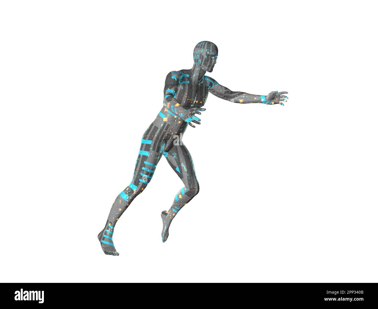 Robot android illustration isolated over white Stock Photo - Alamy