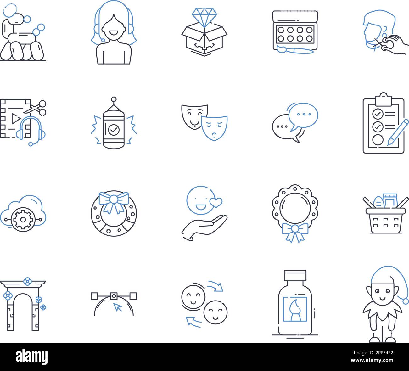 Distractions line icons collection. Multitasking, Noise, Interruptions ...