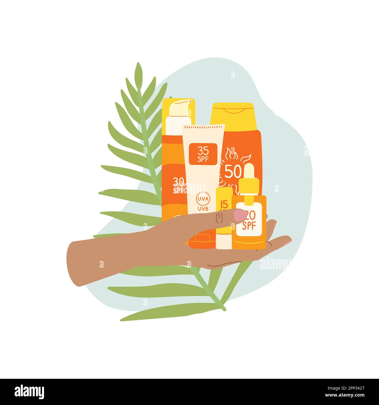 Concept spf protection sun Stock Vector Images - Alamy