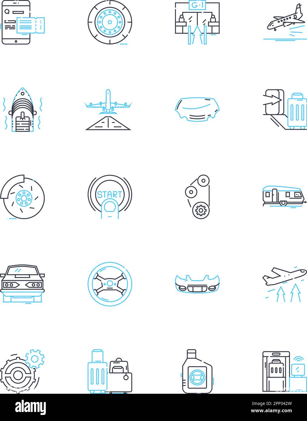 Navigator Linear Icons Set Direction Explore Navigate Guide Map Discovery Compass Line