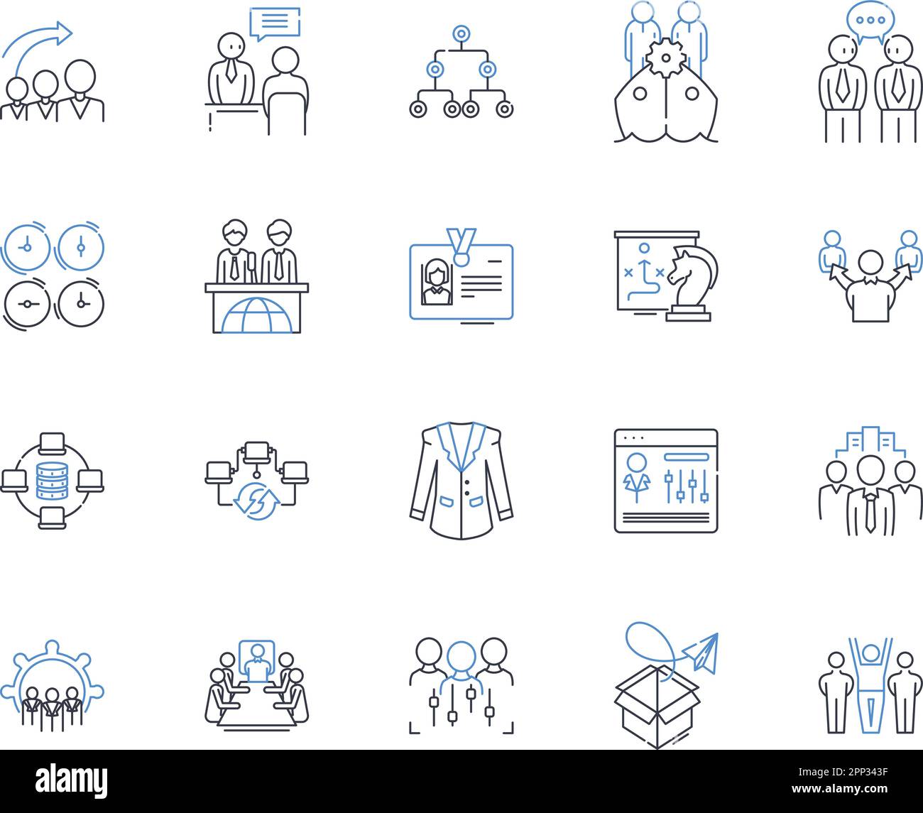 Executive coaching line icons collection. Leadership, Performance ...