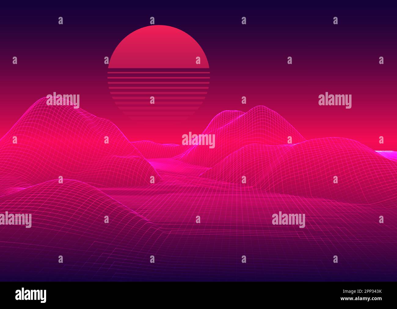 Wireframe landscape background hi-res stock photography and images - Alamy