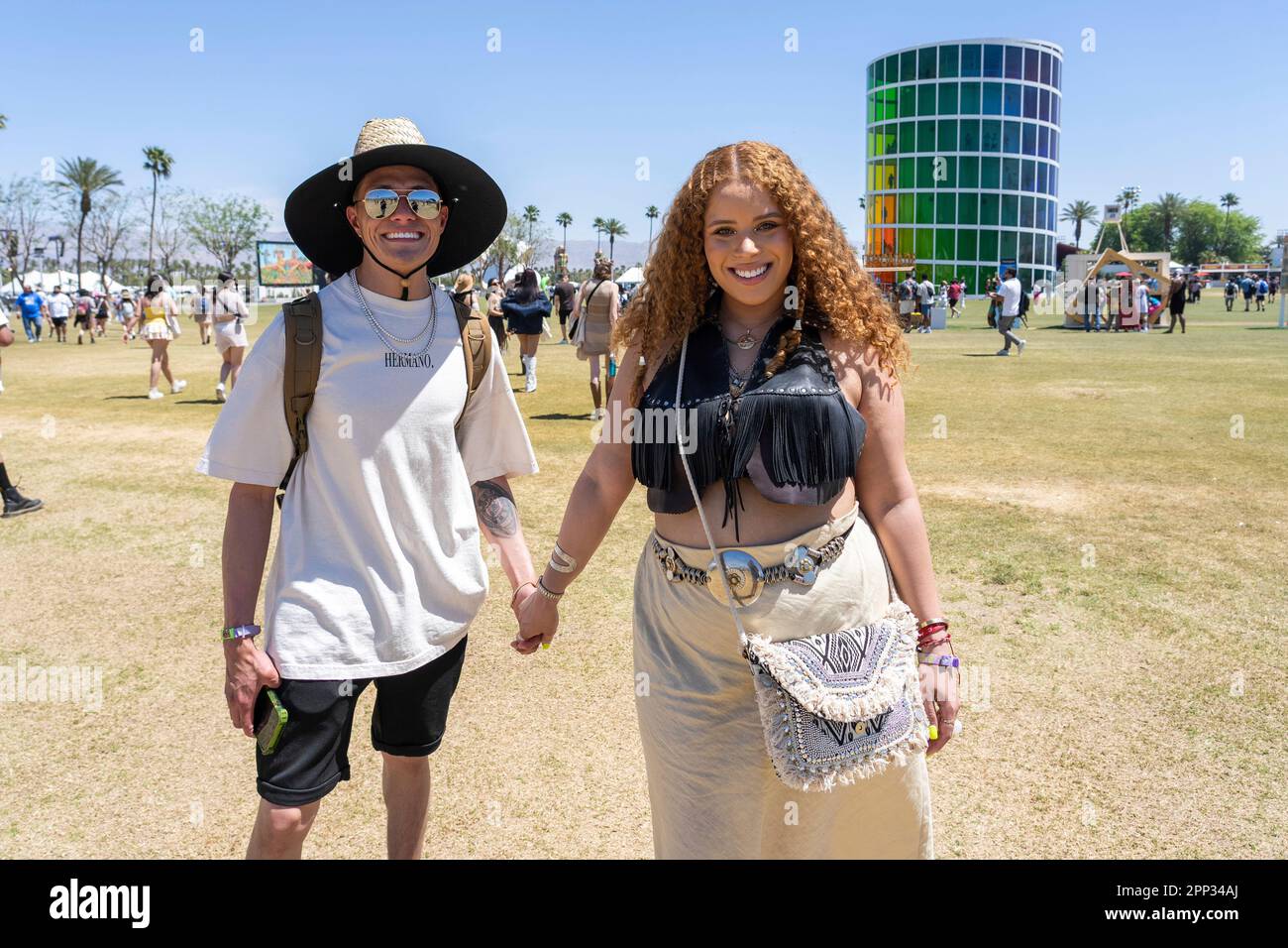 Festivalgoers are seen at the Coachella Music & Arts Festival at the ...