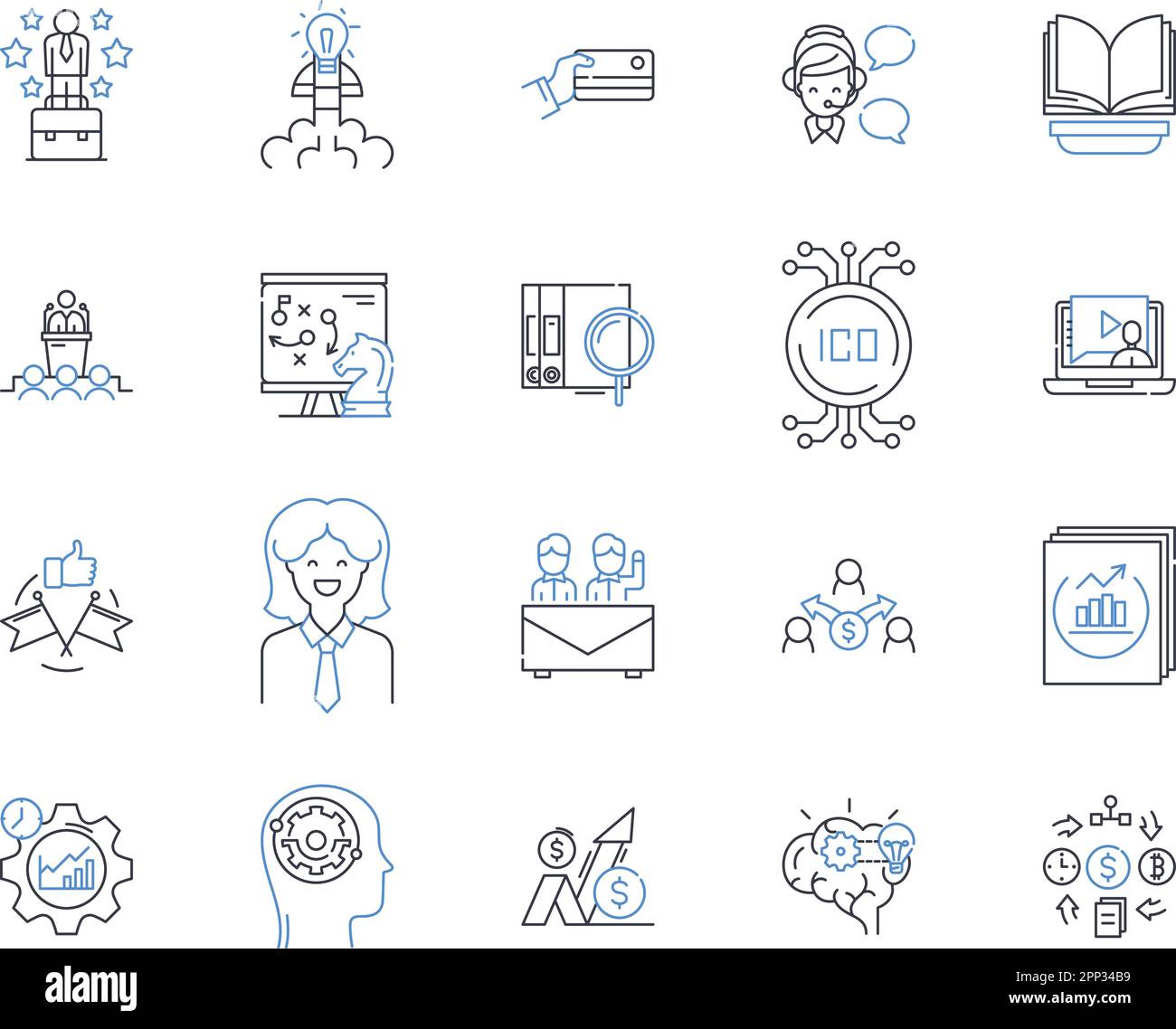 Liability earnings line icons collection. Compensation, Responsibility ...